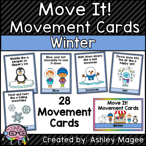 Move It! Movement Cards Winter Theme Brain Breaks for Gross Motor ...
