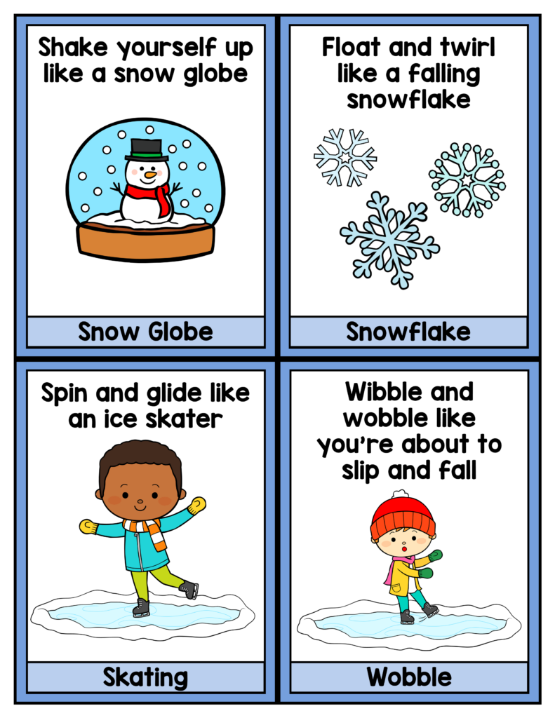 Move It! Movement Cards Winter Theme Brain Breaks for Gross Motor ...