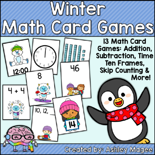 Winter Math Card Games: 13 Games for Addition, Subtraction, Time, and ...