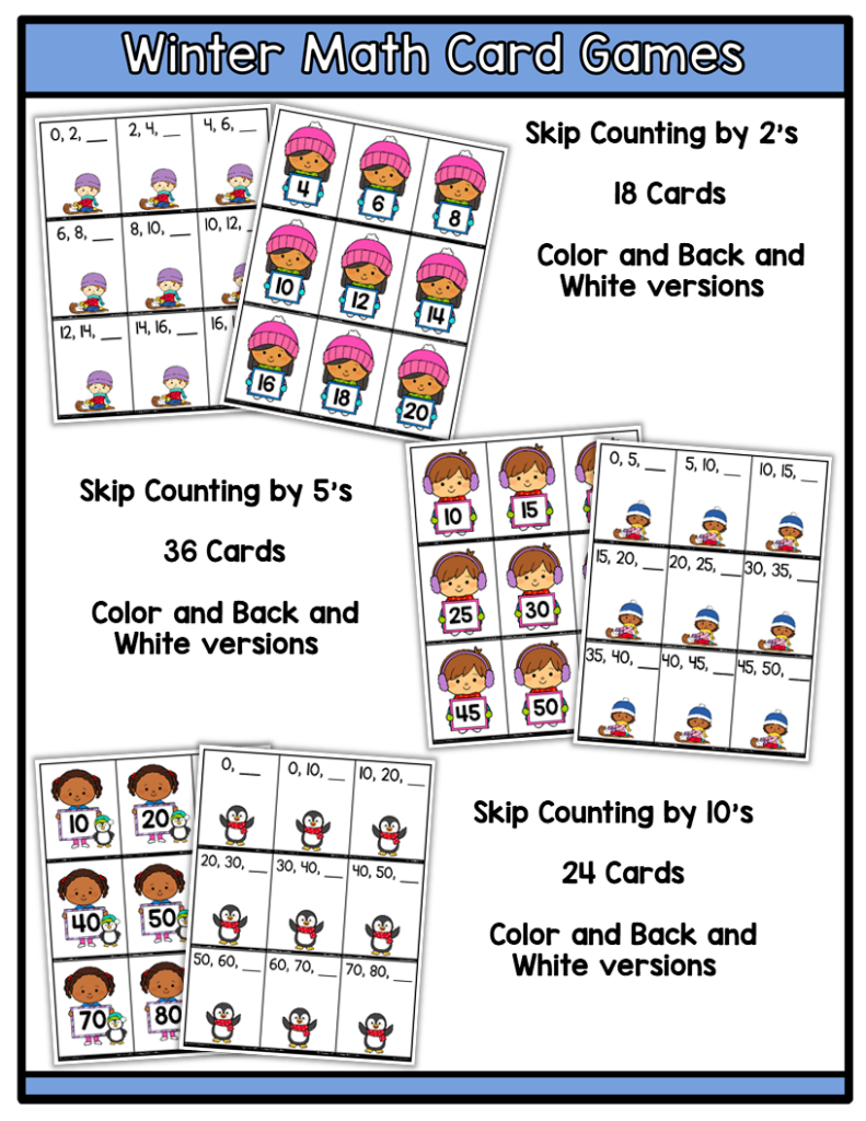 Winter Math Card Games: 13 Games for Addition, Subtraction, Time, and ...