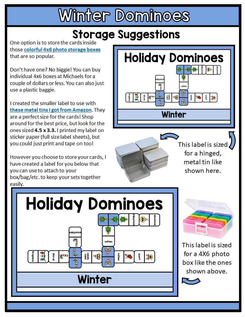 Winter Domino Game with Writing Activity Options | Made By Teachers