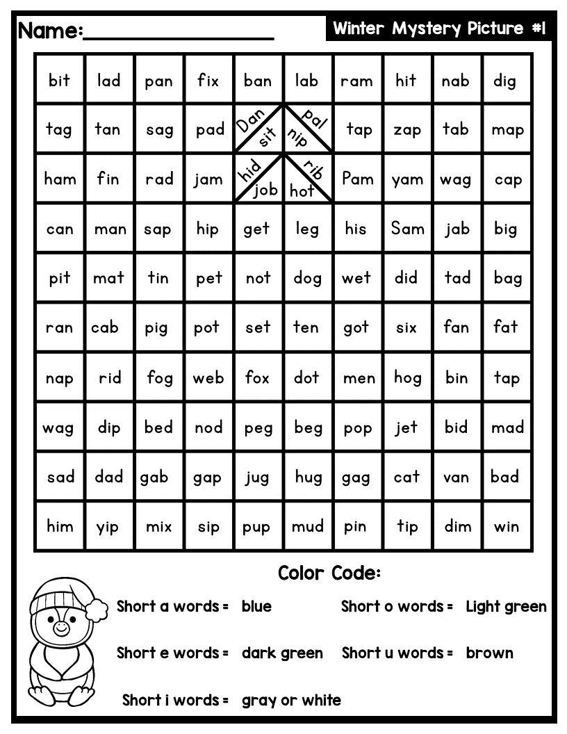 Winter Phonics Mystery Pictures | Made By Teachers