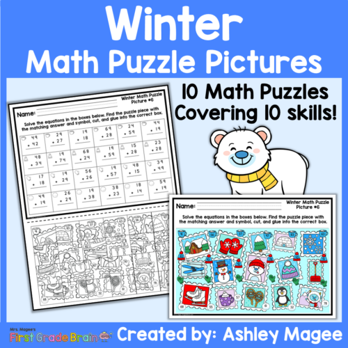 Winter Math Puzzle Pictures | Made By Teachers