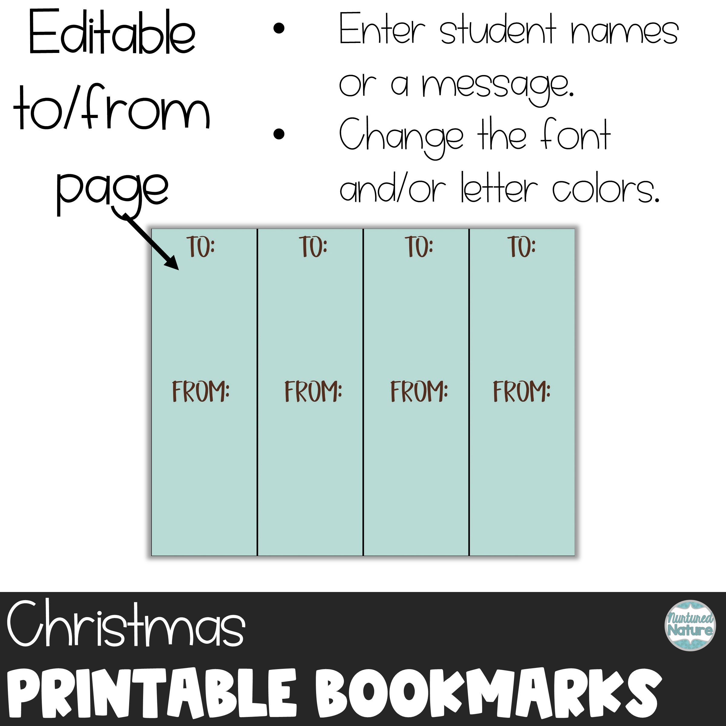 Editable Bookmarks - Christmas Gift Tags for Student Gifts | Made By ...