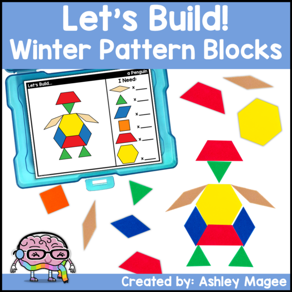 Let's Build - Winter Pattern Block Mats and Task Cards Center with ...