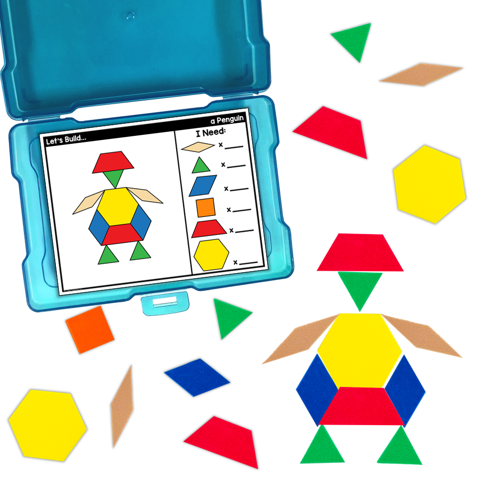 Let's Build - Winter Pattern Block Mats and Task Cards Center with ...