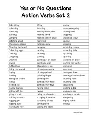 Yes No Questions Action Verbs Set 2 | Speech Therapy - Made By Teachers