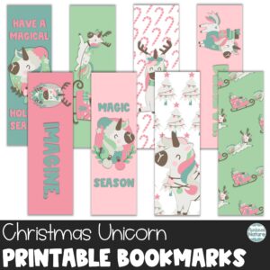 Printable Bookmarks – Unicorn Christmas Gifts for Students | Made By ...