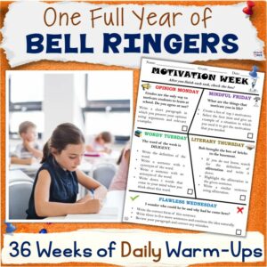 Bell Ringers For Middle School: One Year of Daily ELA Warm Up ...