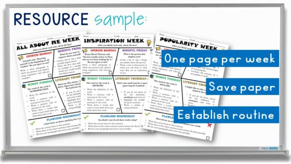 Bell Ringers For Middle School: One Year of Daily ELA Warm Up ...