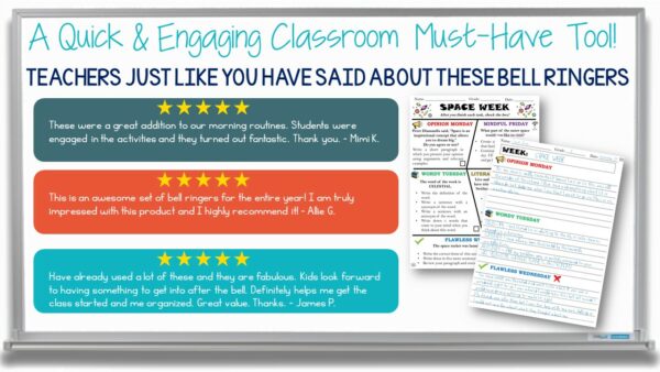 Bell Ringers For Middle School: One Year of Daily ELA Warm Up ...