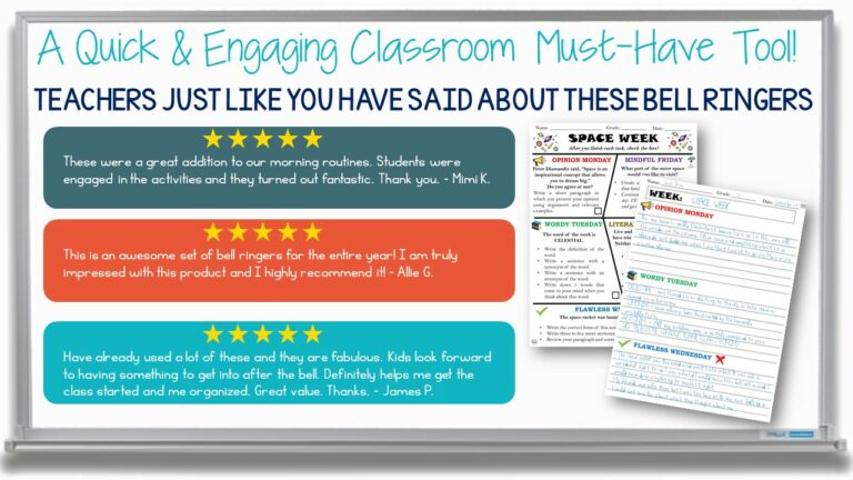 Bell Ringers For Middle School: One Year of Daily ELA Warm Up ...