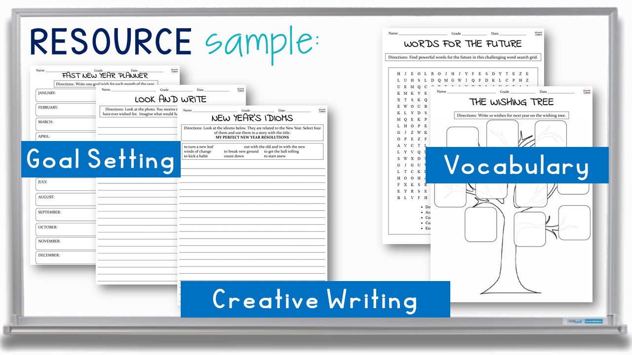 New Year Activities - Resolutions, Introspection, Goal Worksheets PRINT ...