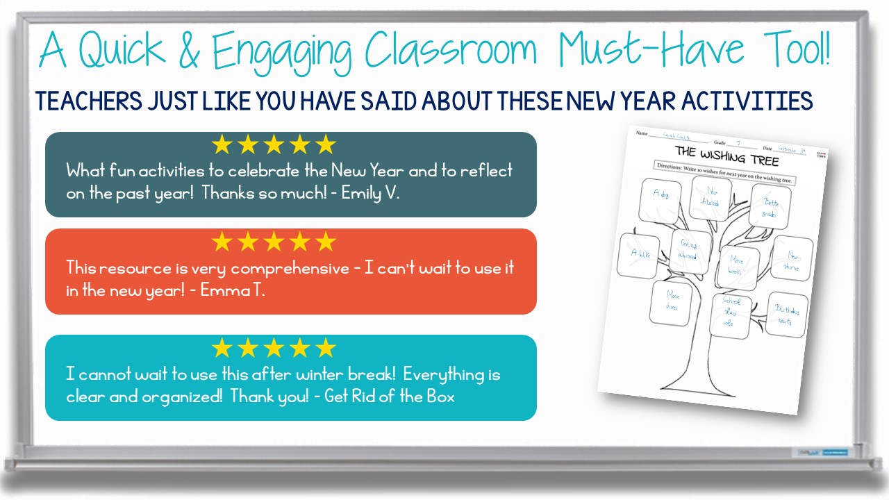 New Year Activities - Resolutions, Introspection, Goal Worksheets PRINT-DIGITAL | Made By Teachers