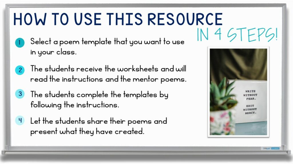 Poetry Writing Activities - How To Write A Poem Prompts For Middle ...