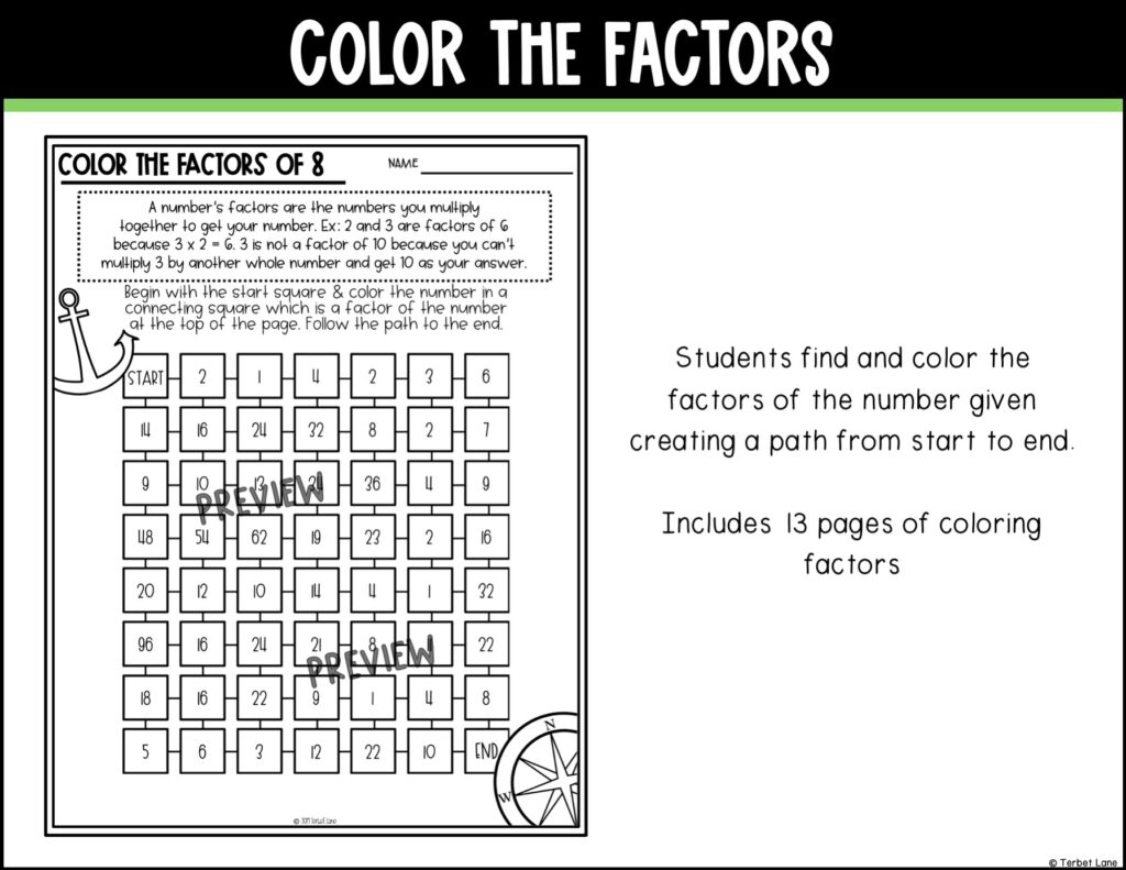 Factors and Multiples Activity Pages - Made By Teachers