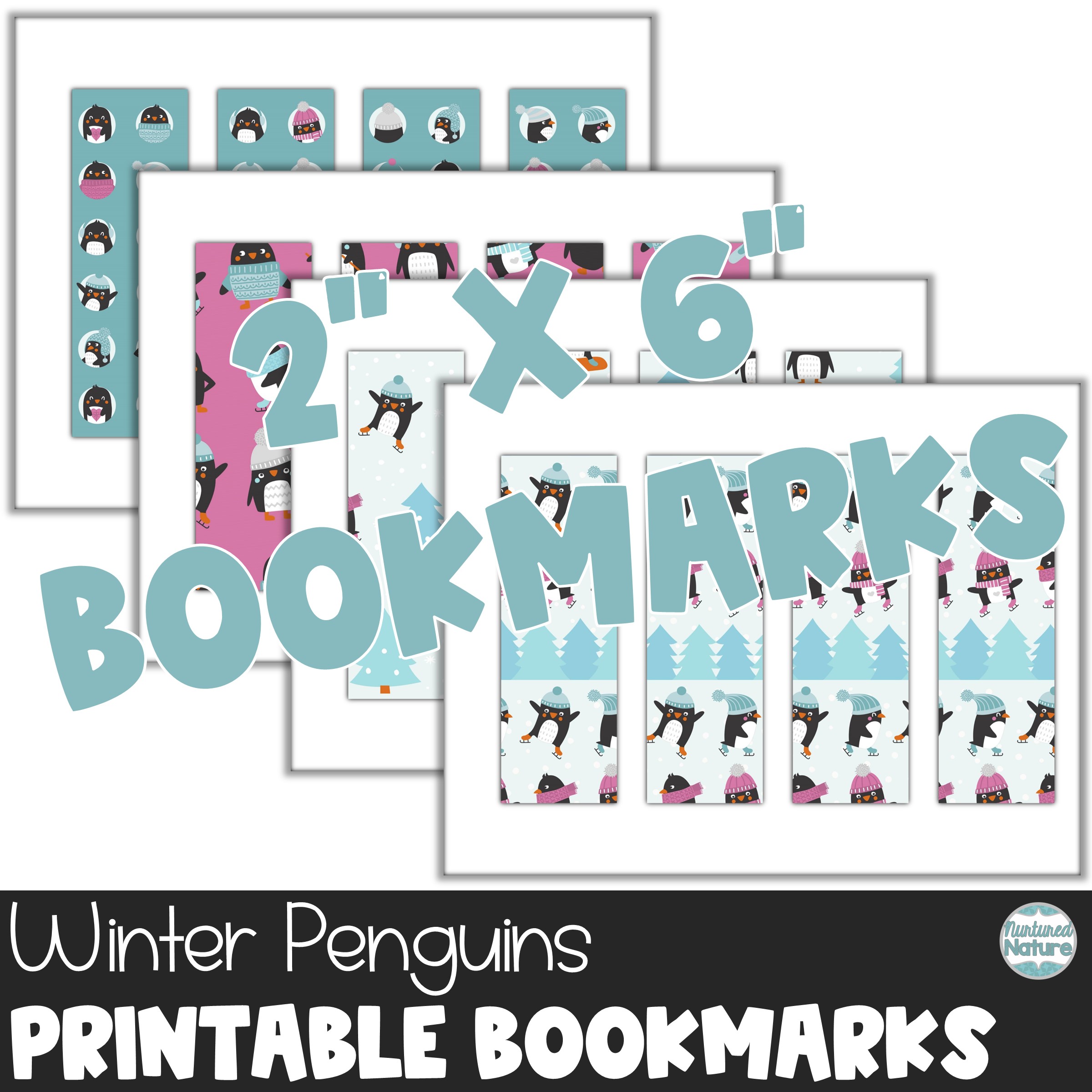 Editable Penguin Bookmarks – Winter Gift Tags for Books for Kids | Made ...