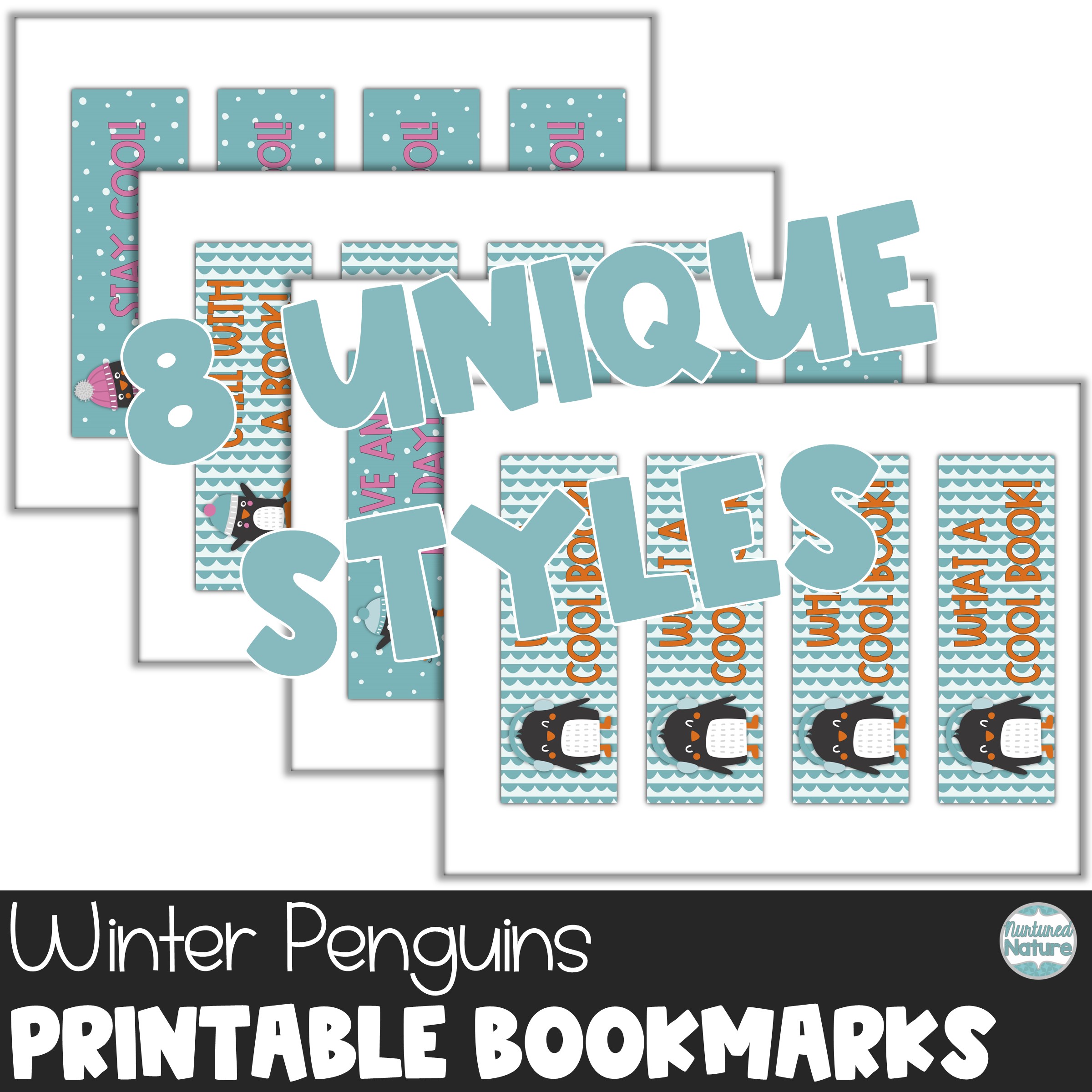 Editable Penguin Bookmarks – Winter Gift Tags for Books for Kids | Made ...
