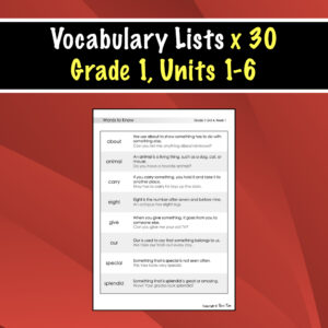 Grade 1 McGraw-Hill Reading Wonders Words to Know - Word List, Test ...