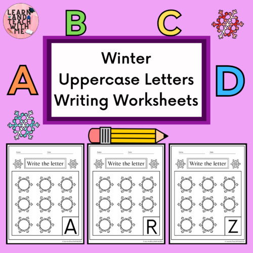 Winter Alphabet Uppercase Letters Writing Worksheets | Made By Teachers
