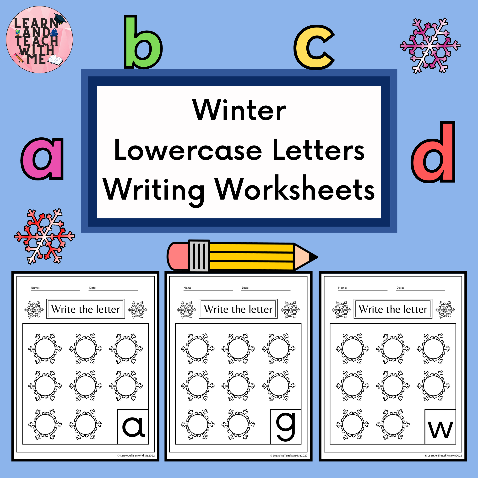 Winter Alphabet Lowercase Letters Writing Worksheets | Made By Teachers