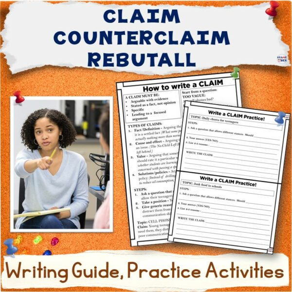 Claim, Counterclaim, Rebuttal Paragraph Writing Guide with Practice ...