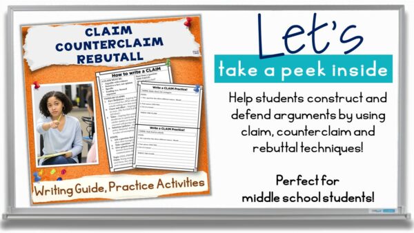 Claim, Counterclaim, Rebuttal Paragraph Writing Guide with Practice ...