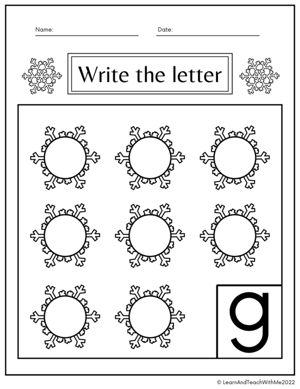 Winter Alphabet Lowercase Letters Writing Worksheets | Made By Teachers