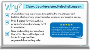 Claim, Counterclaim, Rebuttal Paragraph Writing Guide with Practice ...