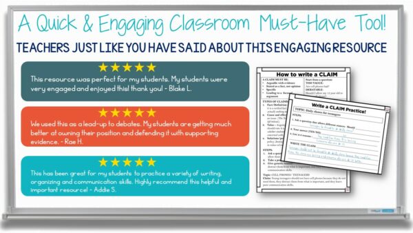 Claim, Counterclaim, Rebuttal Paragraph Writing Guide with Practice ...