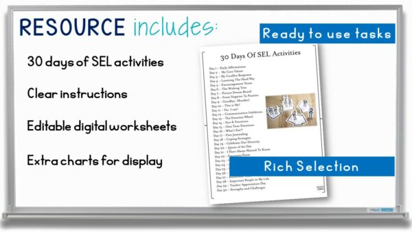 Social Emotional Learning Activities for Middle School - 30 Days ...