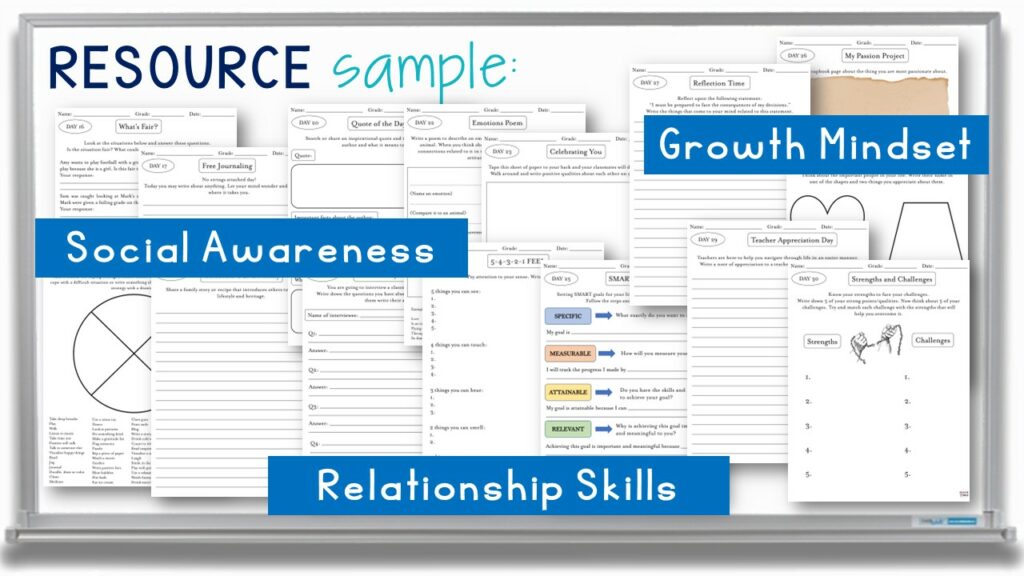 Social Emotional Learning Activities for Middle School - 30 Days ...