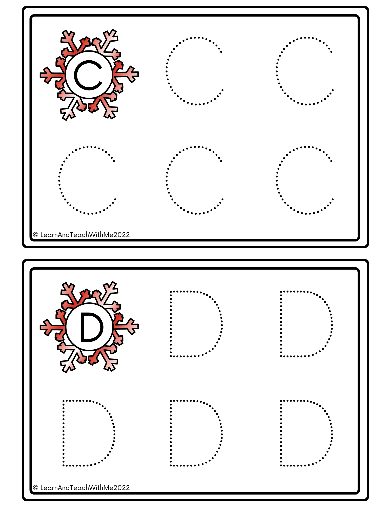 Winter Uppercase Letters Clip Cards and Tracing Cards | Made By Teachers