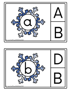 Winter Lowercase Letters Clip Cards and Tracing Cards | Made By Teachers