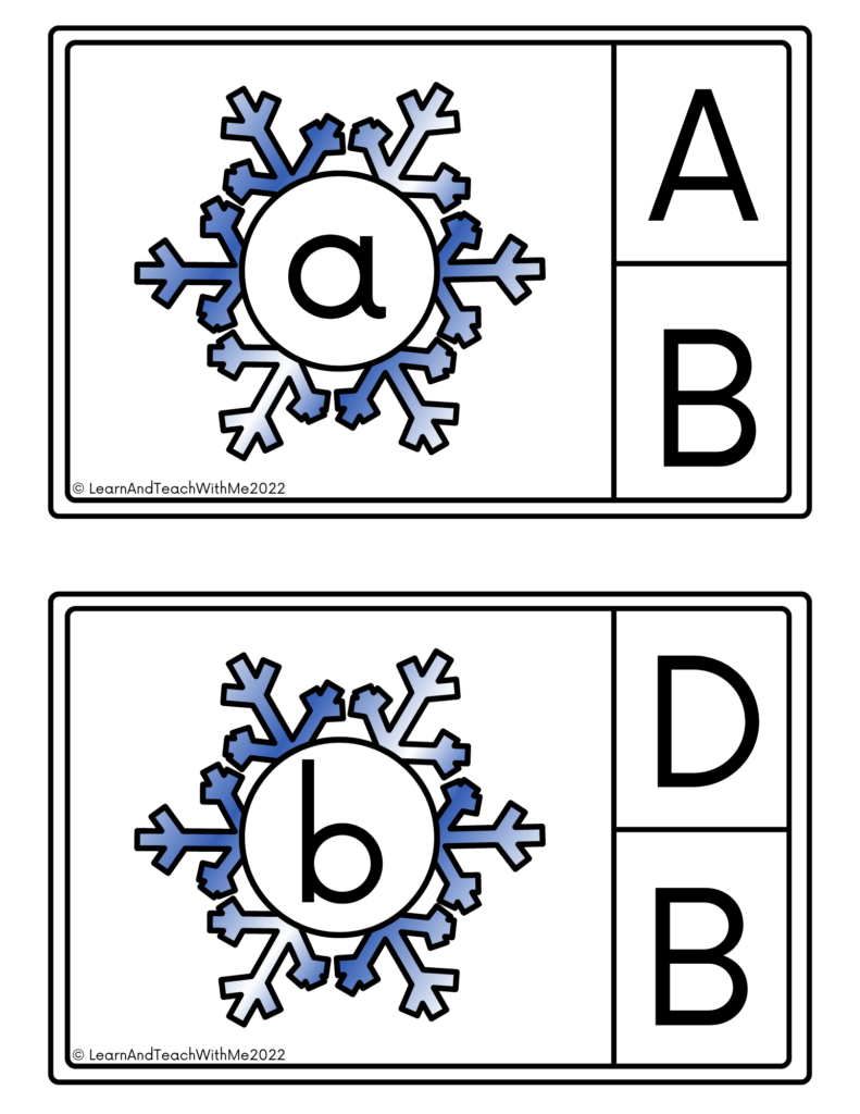 Winter Lowercase Letters Clip Cards and Tracing Cards | Made By Teachers