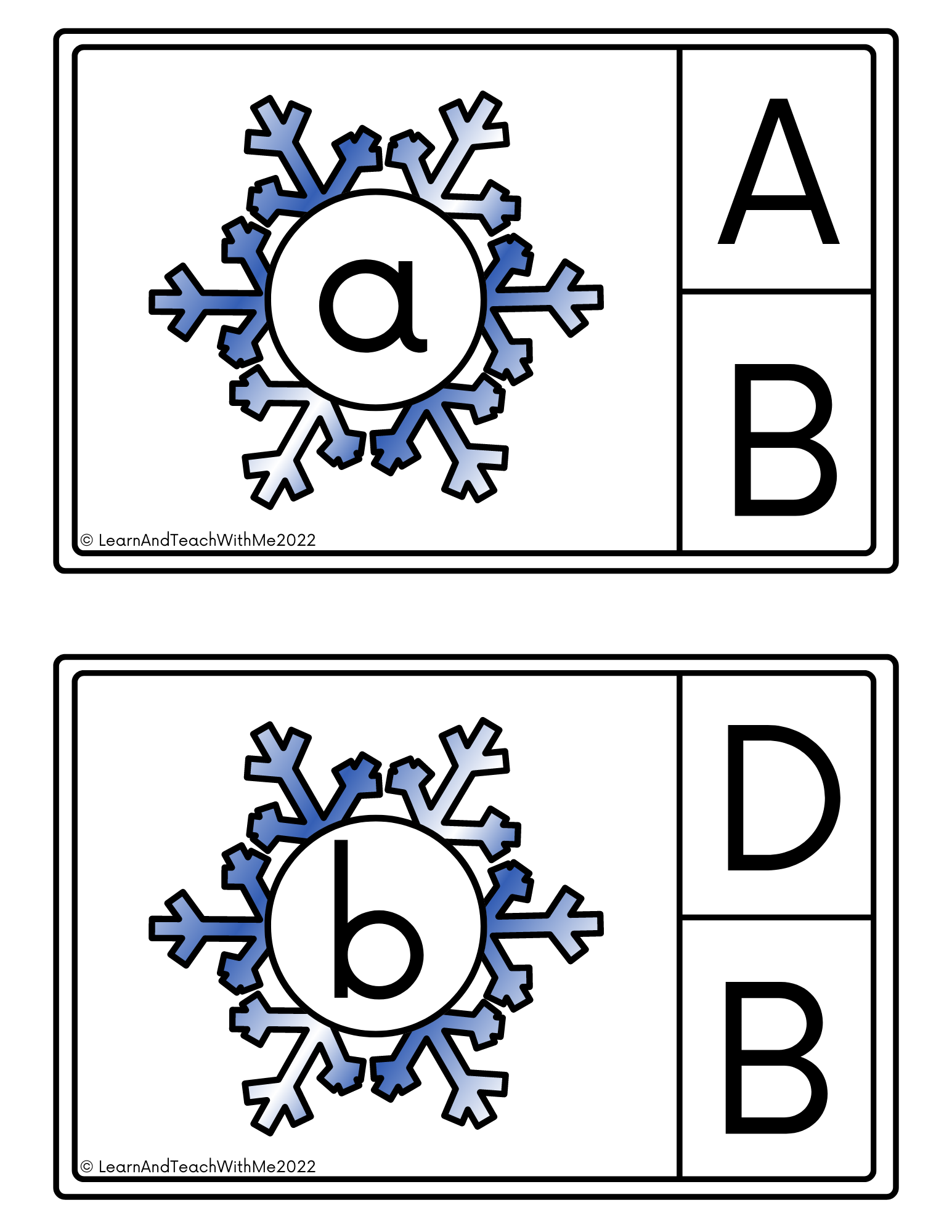 Winter Lowercase Letters Clip Cards and Tracing Cards | Made By Teachers
