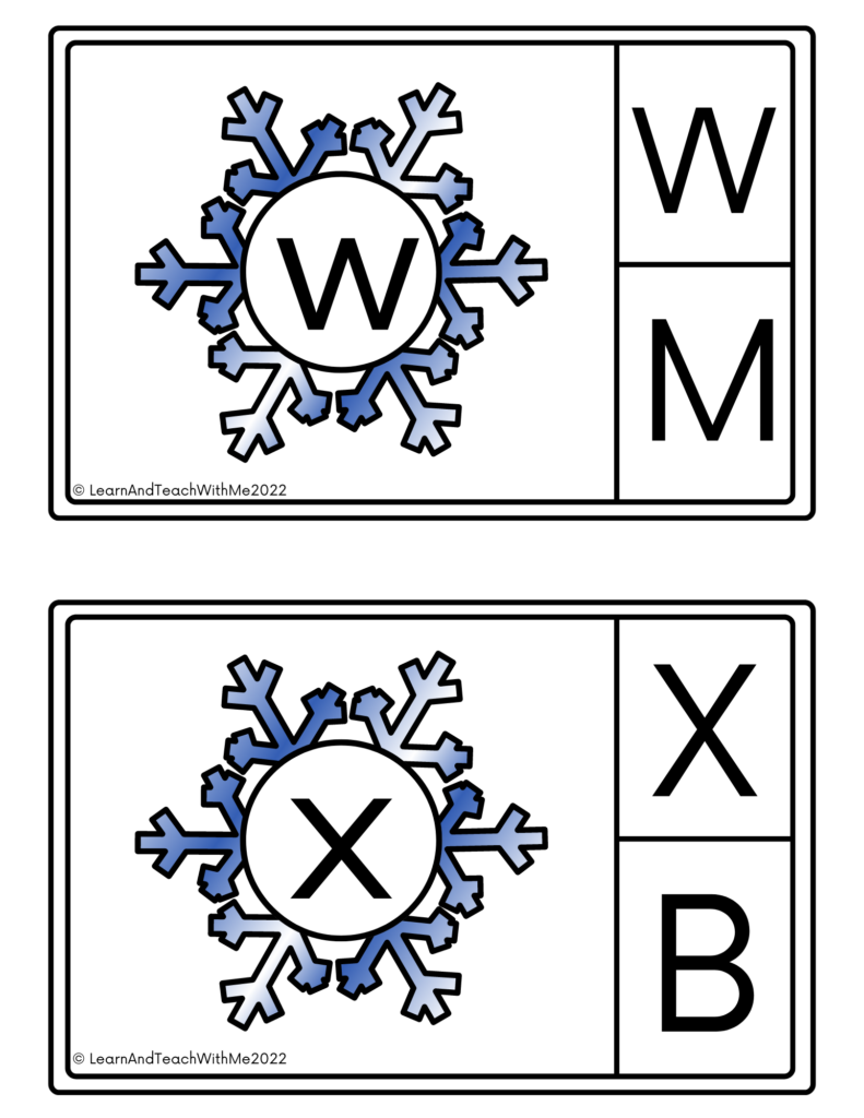 Winter Lowercase Letters Clip Cards and Tracing Cards | Made By Teachers