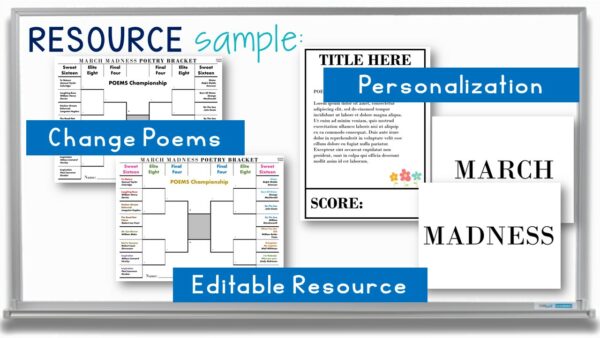 March Madness Poetry Competition - Editable Reading Poems Bracket ...