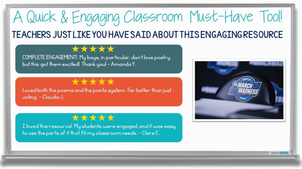 March Madness Poetry Competition - Editable Reading Poems Bracket ...