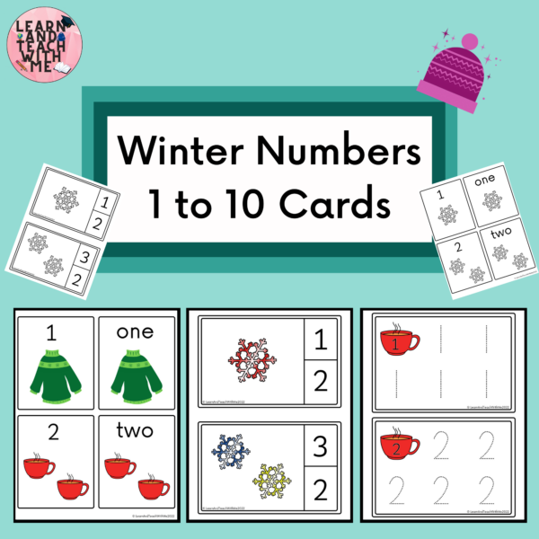 Winter Number Cards 1-10 - Tracing and Clip Cards | Made By Teachers