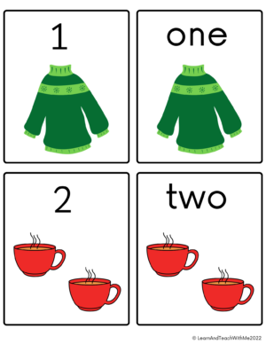 Winter Number Cards 1-10 - Tracing and Clip Cards | Made By Teachers