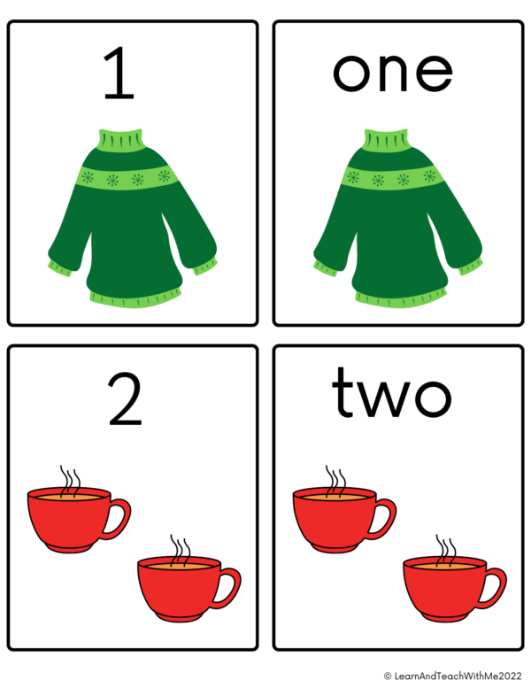 Winter Number Cards 1-10 - Tracing and Clip Cards | Made By Teachers