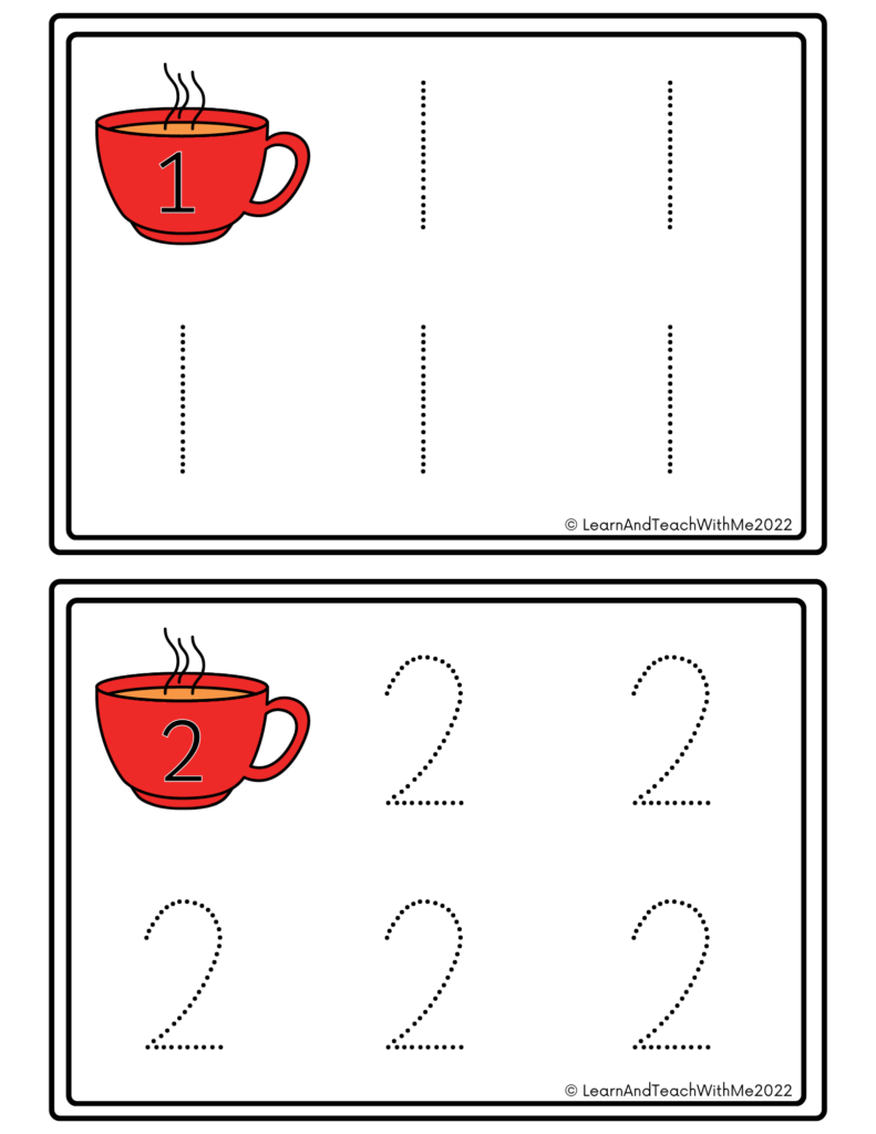 Winter Number Cards 1-10 - Tracing and Clip Cards | Made By Teachers
