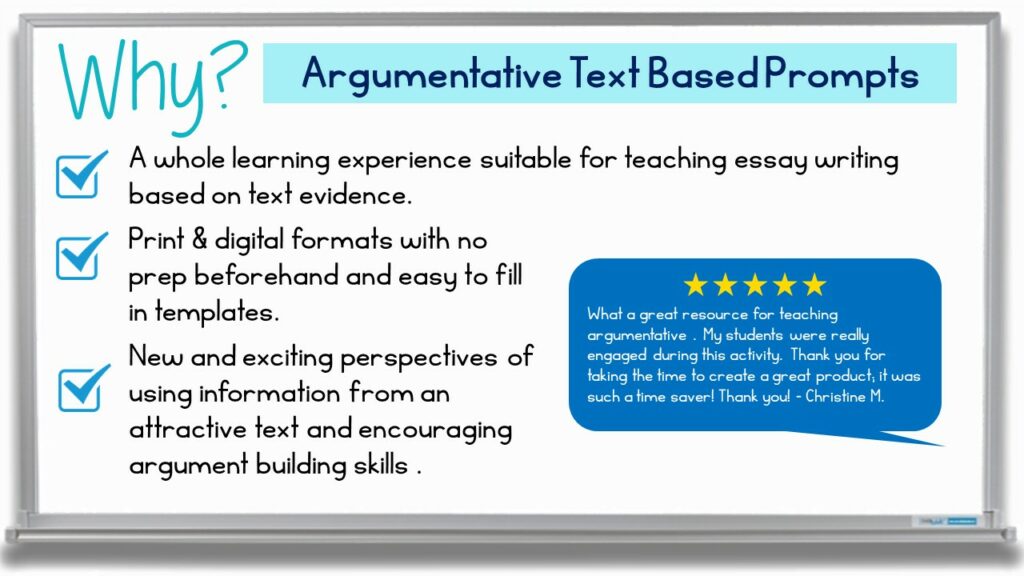 Argumentative Essay Writing Prompts: Text Based Topics with Grading ...
