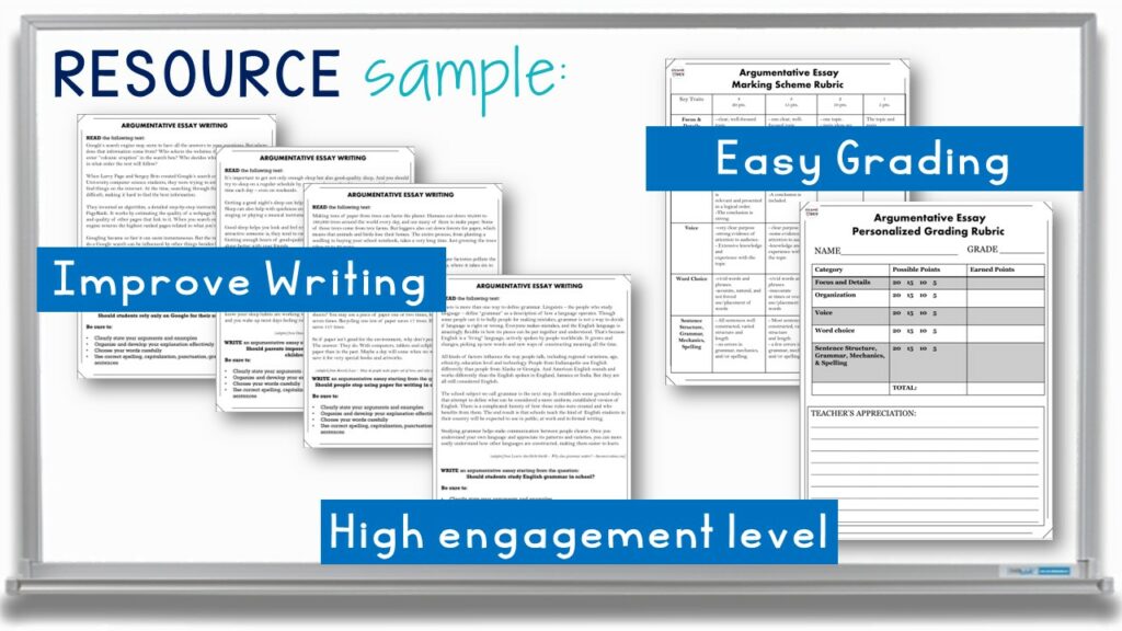 Argumentative Essay Writing Prompts: Text Based Topics with Grading ...