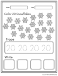 Winter Number 1-20 Tracing and Writing Worksheets Activities | Made By ...