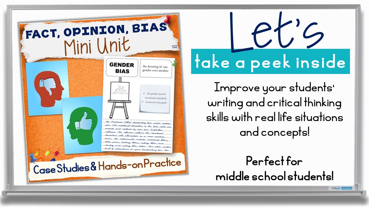 Fact, Opinion, Bias Lesson: Worksheets, PPT, Examples, Practice ...