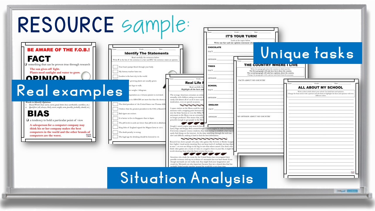 Fact, Opinion, Bias Lesson: Worksheets, PPT, Examples, Practice ...