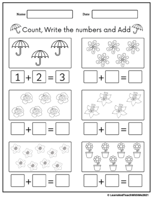 Spring Addition 1-10 Worksheets | Made By Teachers