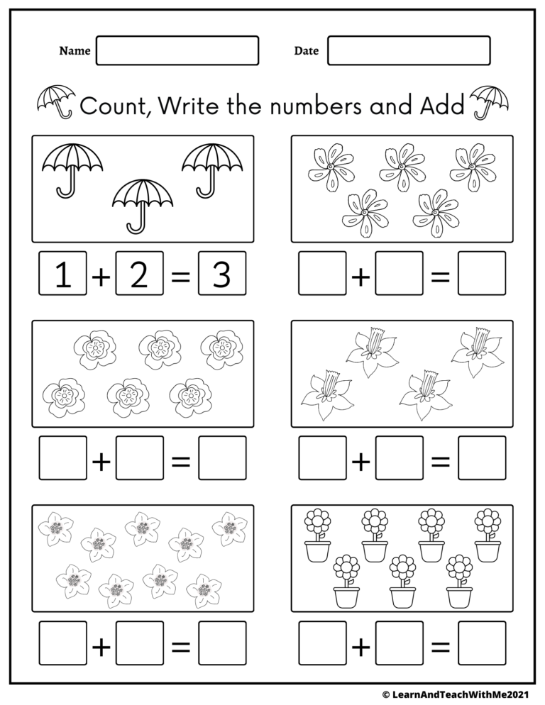 Spring Addition 1-10 Worksheets | Made By Teachers